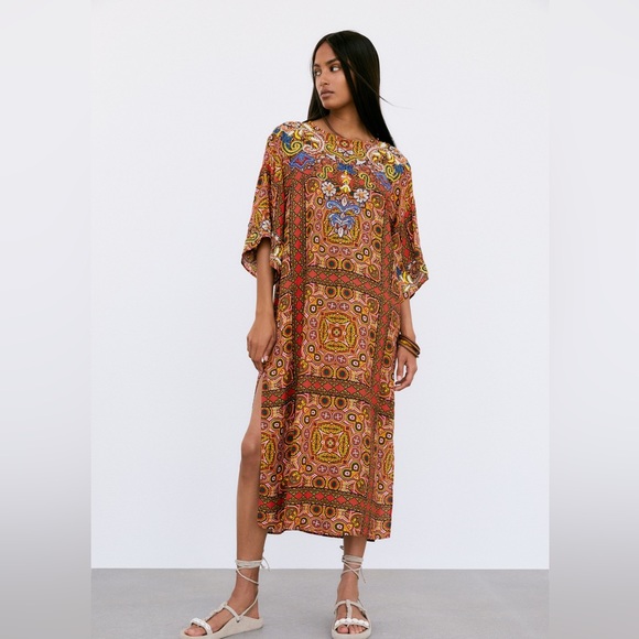 Zara | Dresses | Zara Embroidered Tunic Dress | Poshmark